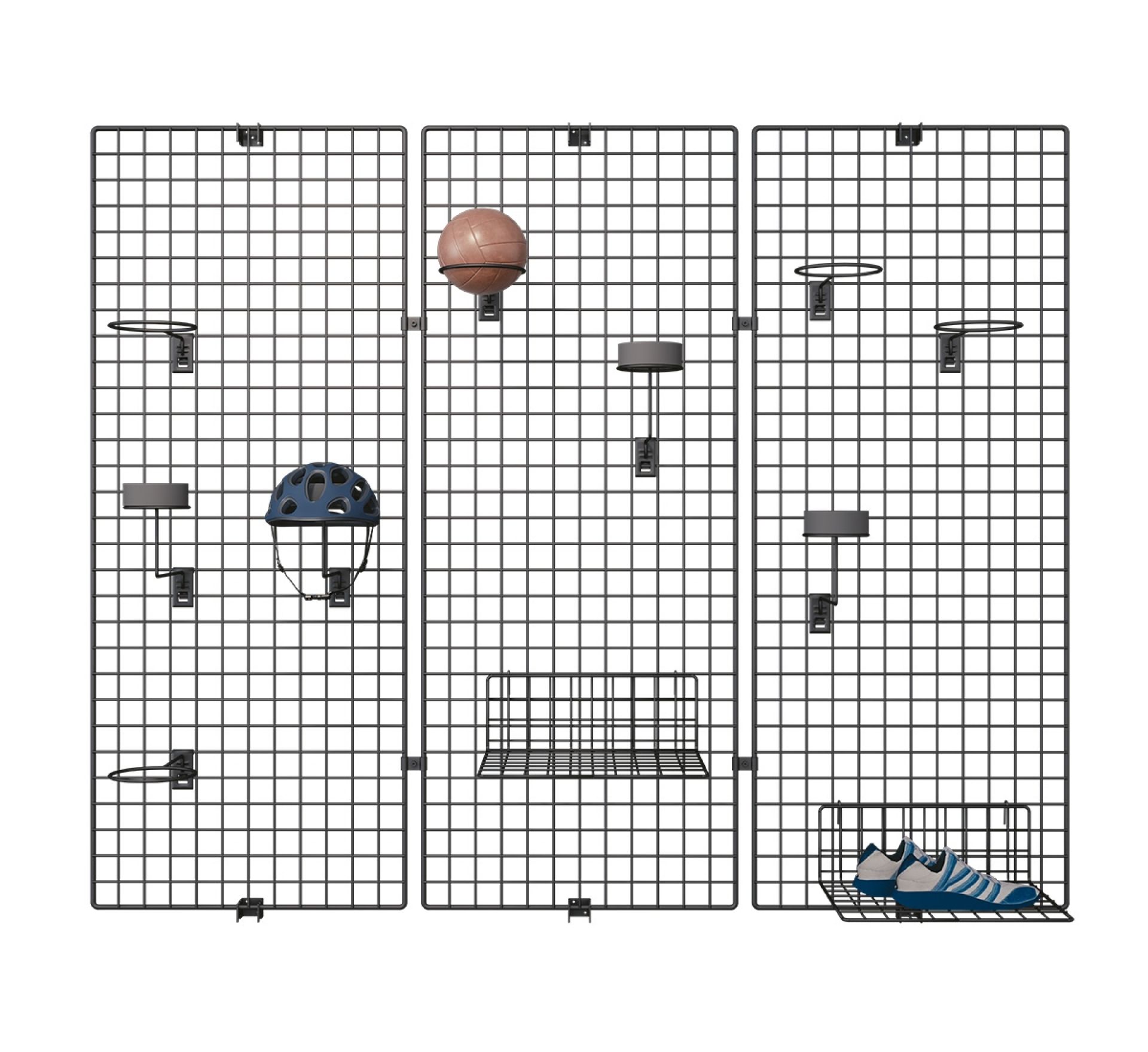 Decorative Wall Grid 3-piece Set: H 200 cm