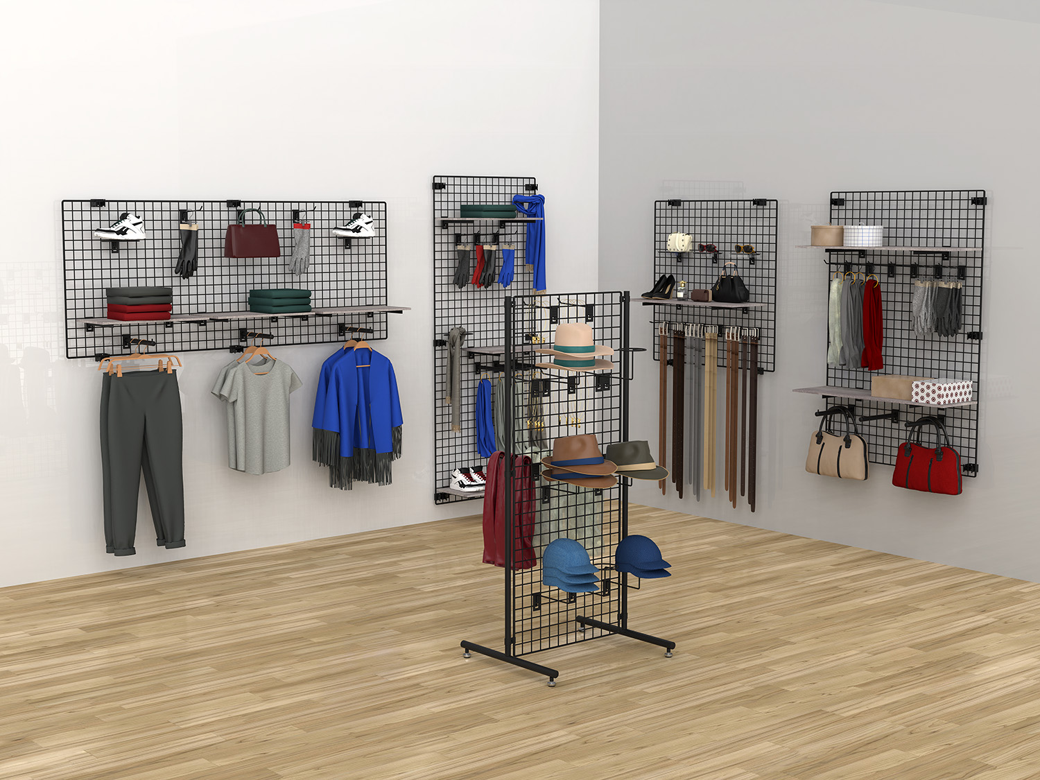 Decorative Wall Grid 3-piece Set: H 200 cm